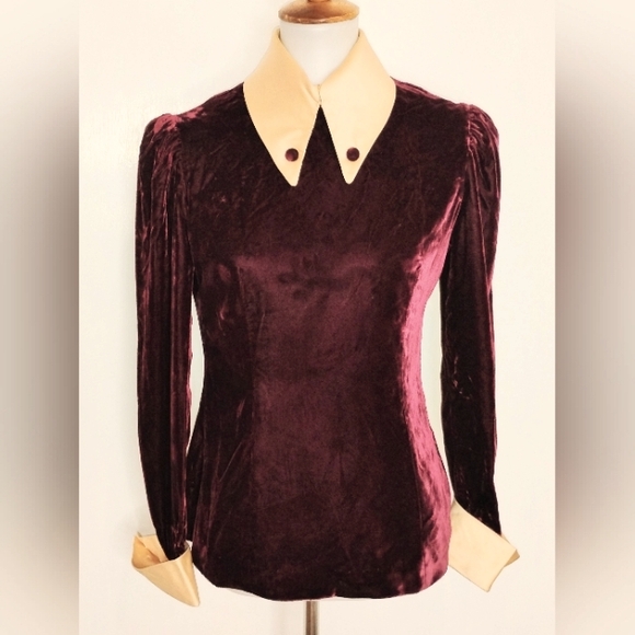 Sandine Originals New York | Tops | 6s British Invasion Velvet Blouse ...